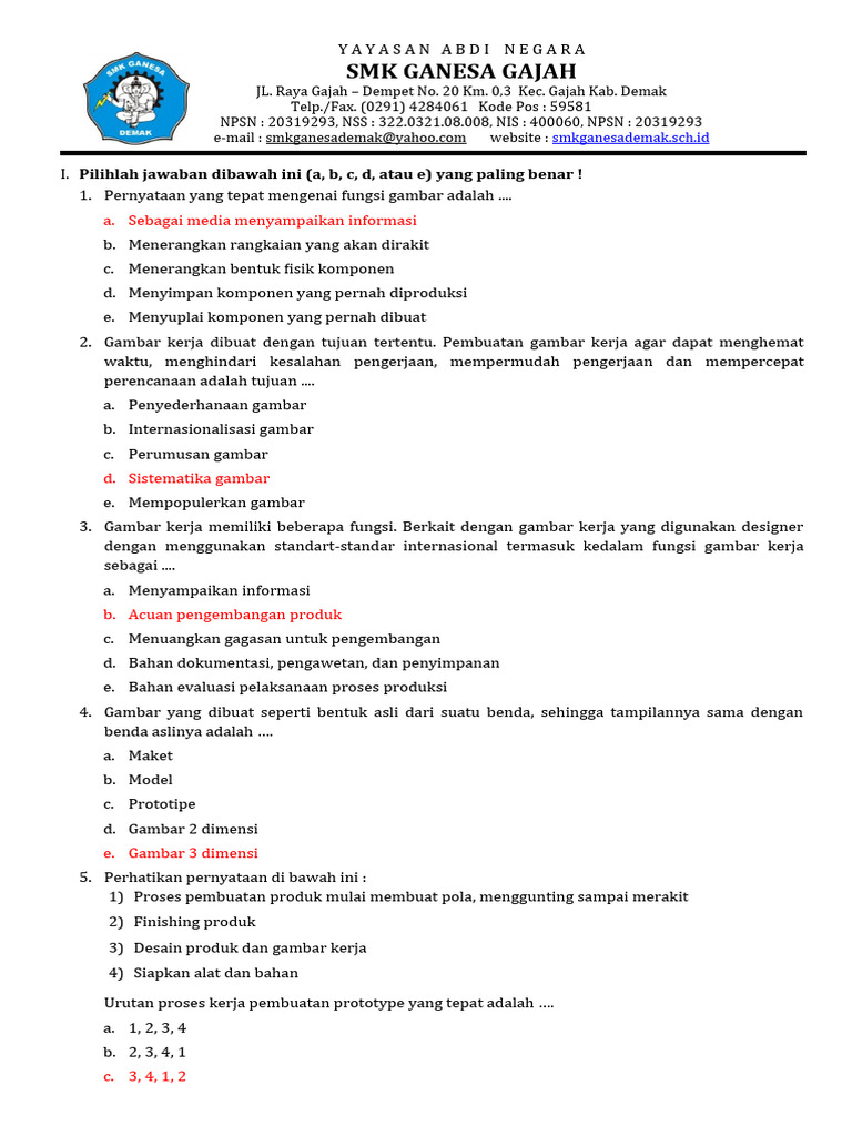 Soal PKK Kelas Xi | PDF | Seni