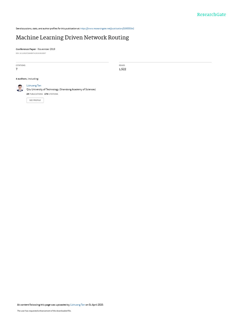 Machine Learning Driven Network Route | PDF | Routing | Computer Network