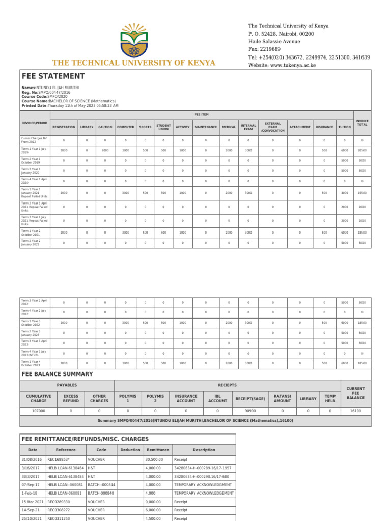 Fee Statement | PDF | Services (Economics) | Economies