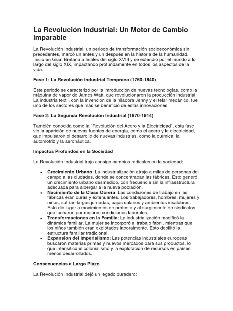 La Revolución Industrial | PDF | Revolución industrial | Capitalismo