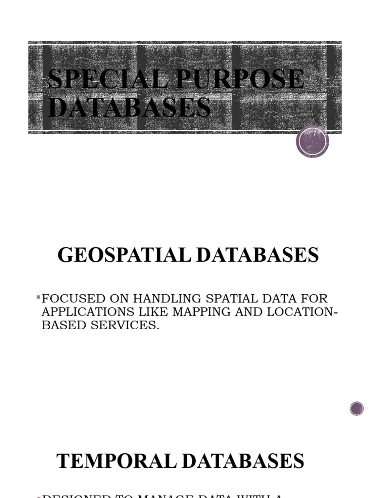Special Purpose Databases Guide | PDF | Computers | Technology ...