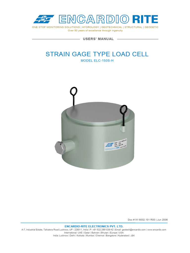 Geotechnical Load Cell Guide | PDF | Electrical Resistance And ...