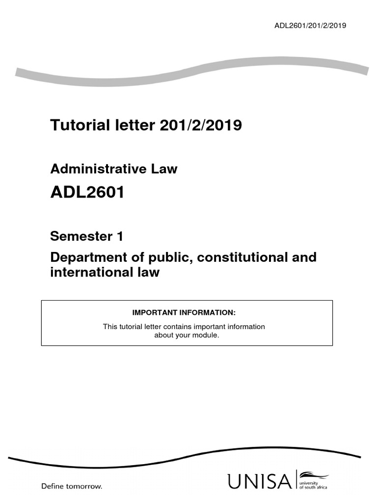 Tutorial Letter 201 | PDF | Administrative Law | Tribunal