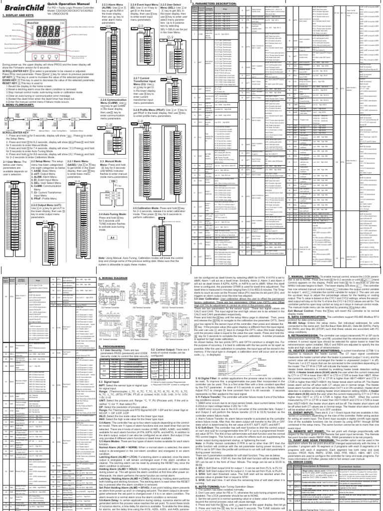 Quick Operation Manual c62 c82 | PDF | Thermocouple | Parameter (Computer Programming)