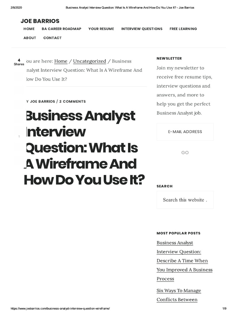 What Is A Wireframe & How Is It Used | PDF