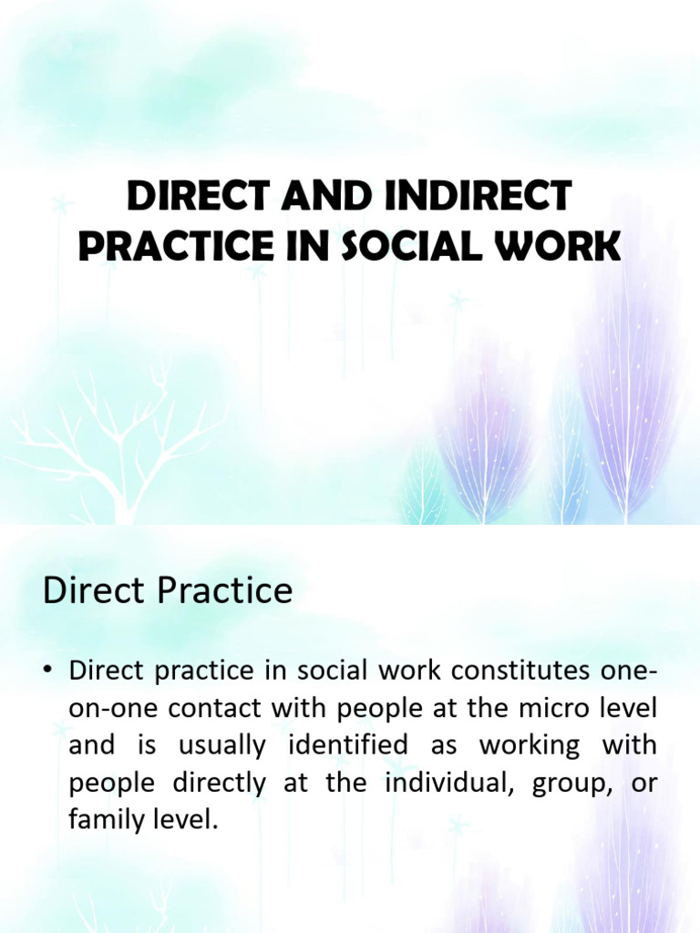 2 Direct and Indirect Practice in Social Work | PDF