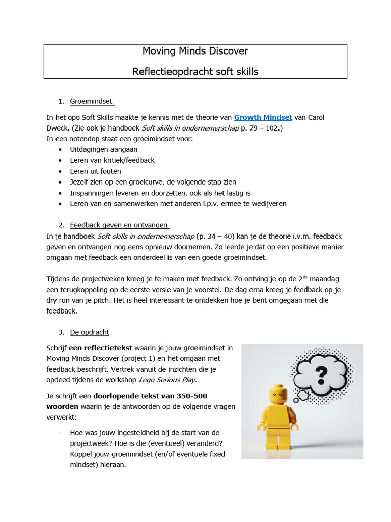 Reflectieopdracht Soft Skills | PDF