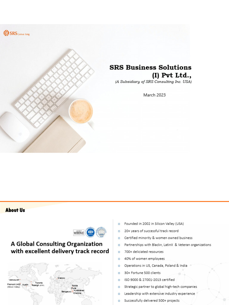 SRS Business Solutions PVT LTD Profile - Nov 23 | PDF | Cloud Computing | Analytics