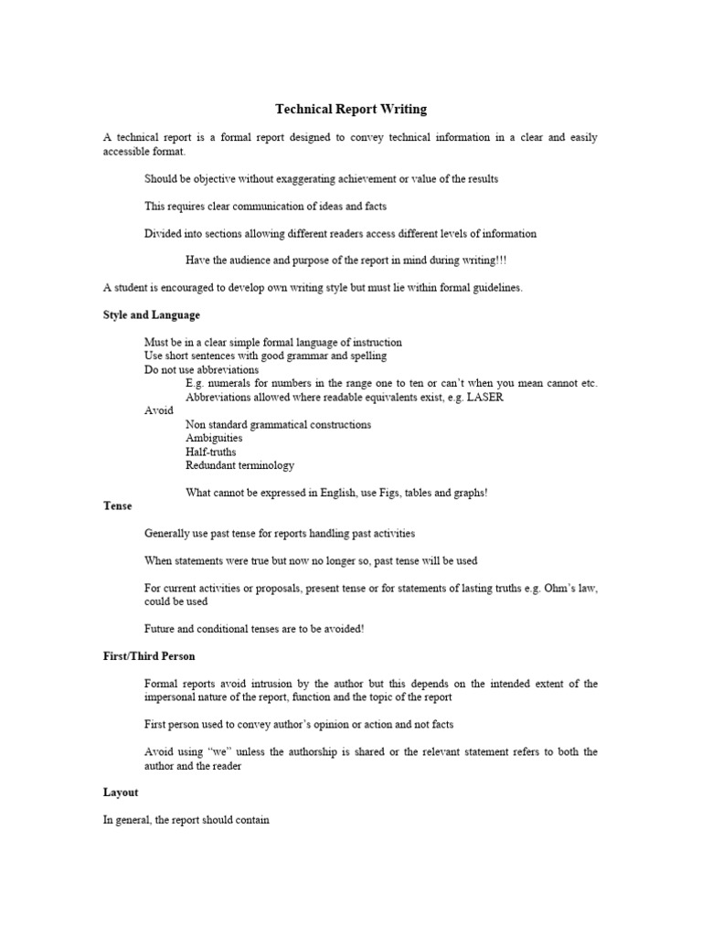 Technical Report Writing Lab Report | PDF