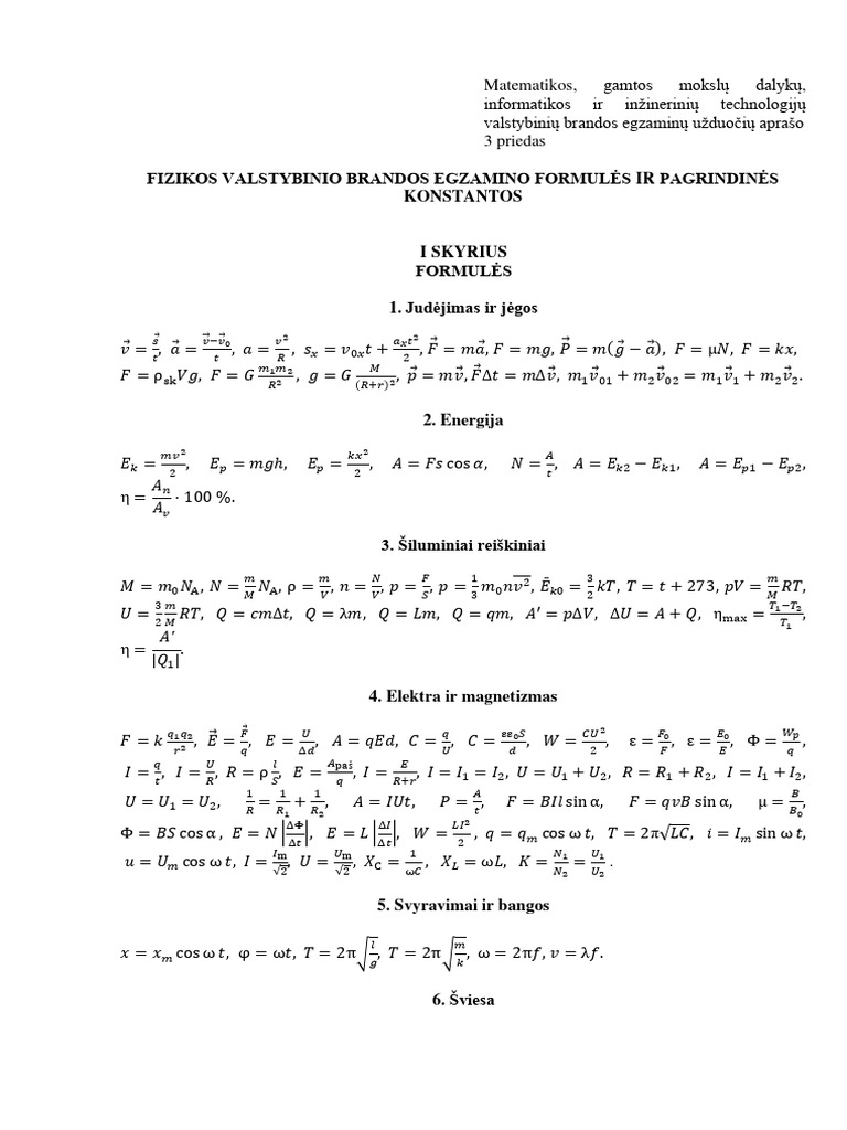 Fizikos Formulynas | PDF