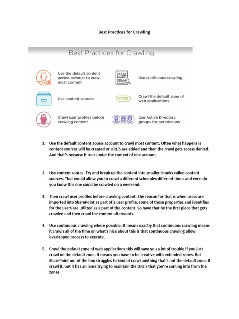 Best Practices For Crawling | PDF | Share Point | Information Technology