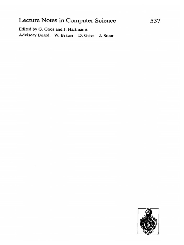 Lecture Notes in Computer Science: Edited by G. and J. Hartmanis ...