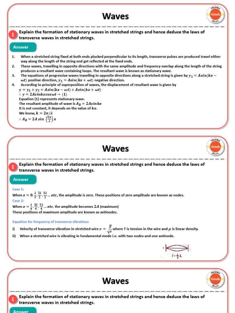 Waves 8M Questions | PDF