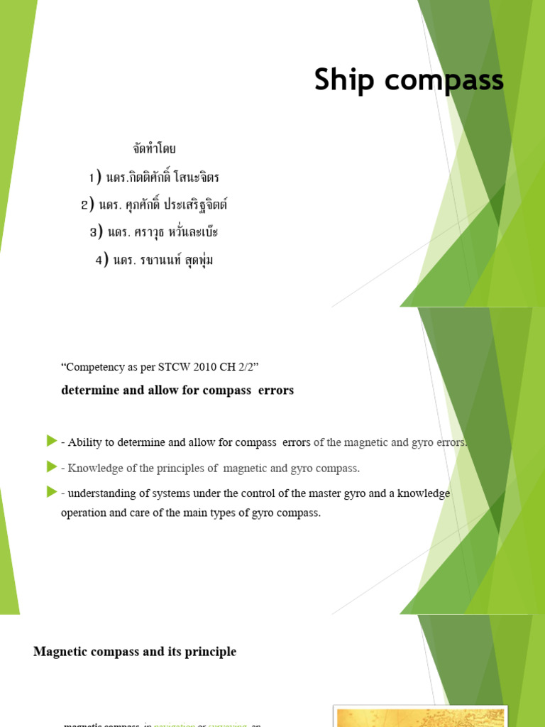Ship Compass PRESENTATION | PDF | Compass | Gyroscope