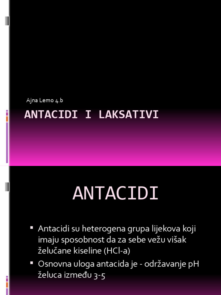 Antacidi I Laksativi | PDF