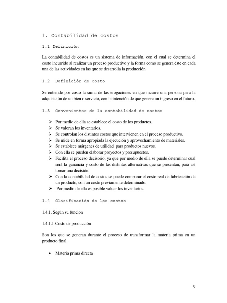 Clasificación de Los Costos | PDF | Contabilidad de costos | Costo