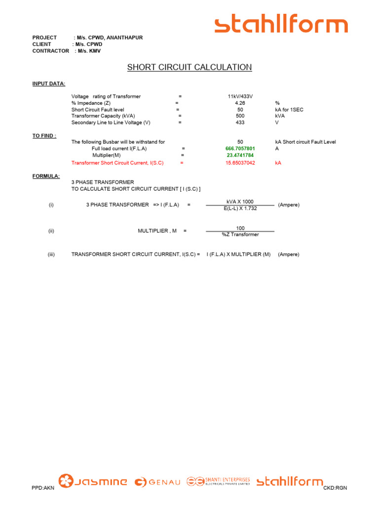 SCCR Calculation | PDF