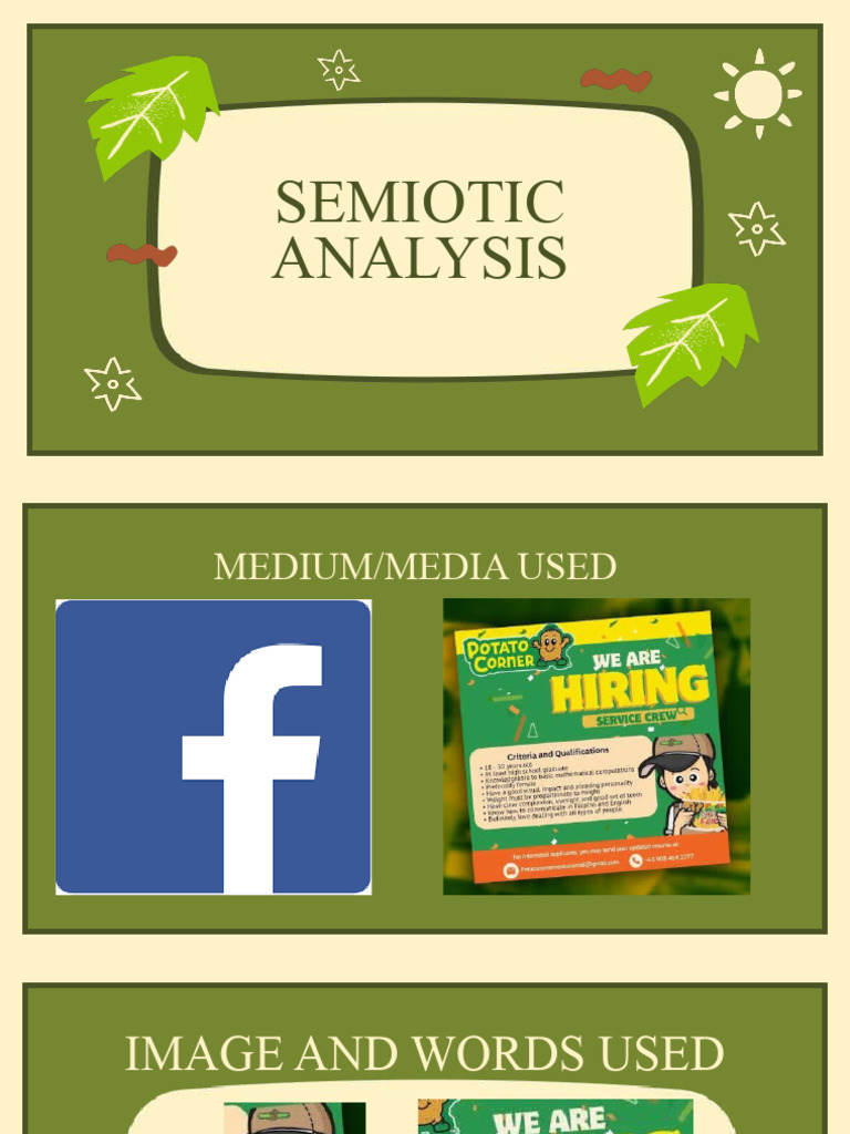 Semiotic Analysis Potato Corner Issue Pdf