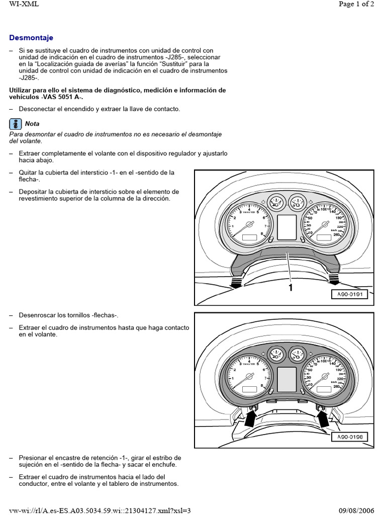 A3 8P Desmontar Cuadro Instrumentos | PDF