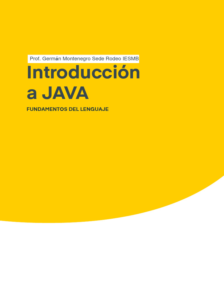 Guía Intro Java TEORIA 9008 | PDF | Java (lenguaje de programación) | Lenguaje de programación