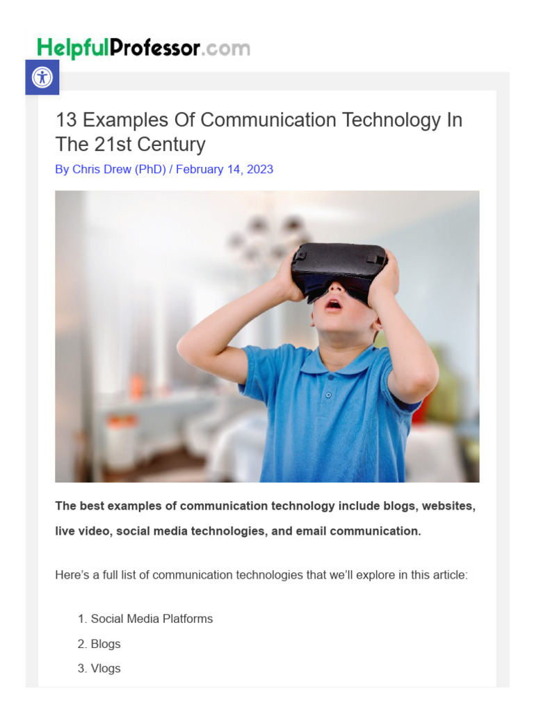 13 Examples of Communication Technology in The 21st Century | PDF ...