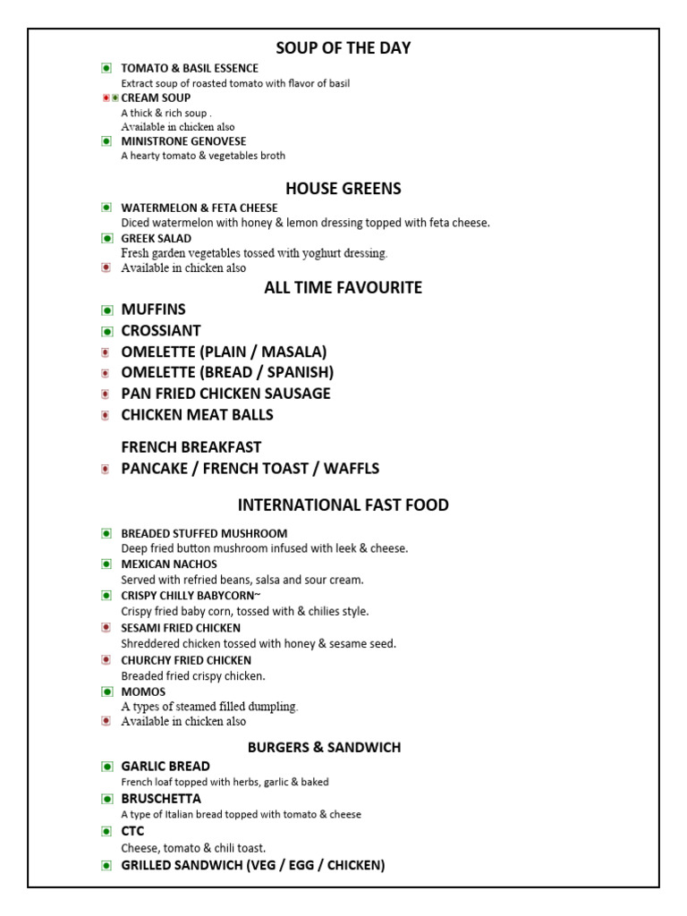 Proposed FRNCH Cafe Menu | PDF | Dumpling | Sauce