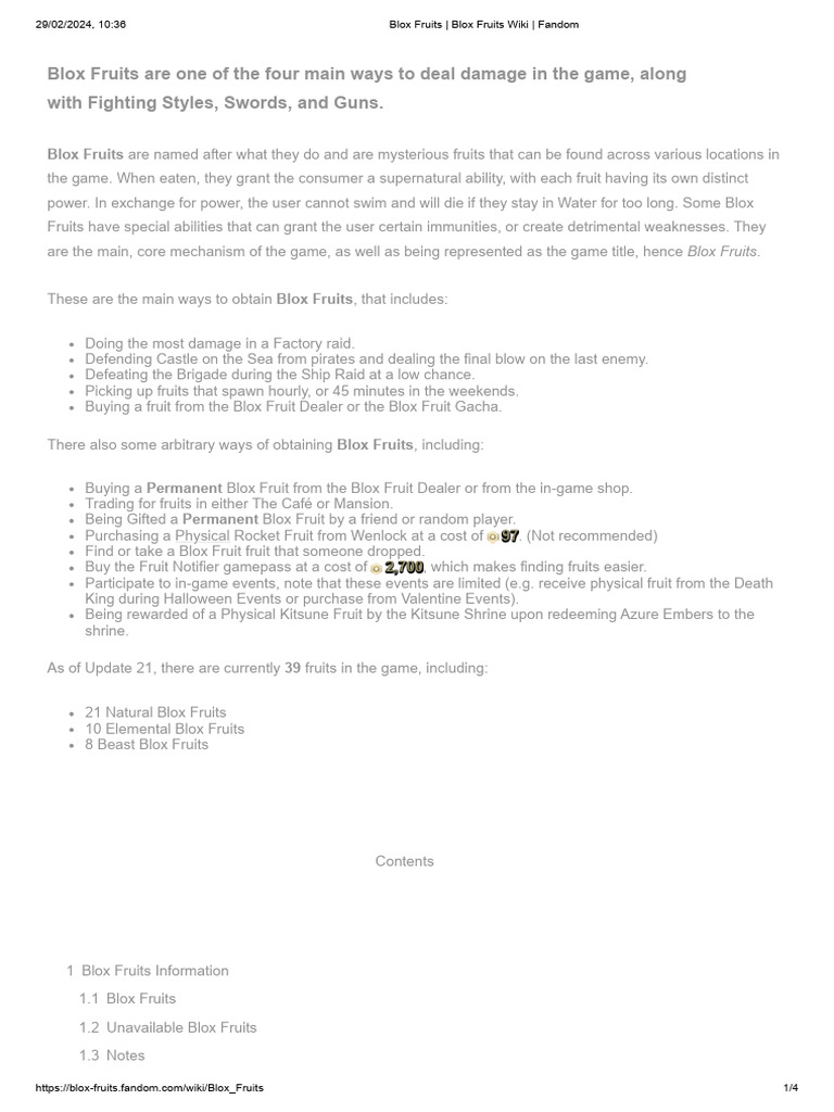 Blox Fruits - Blox Fruits Wiki - Fandom | PDF