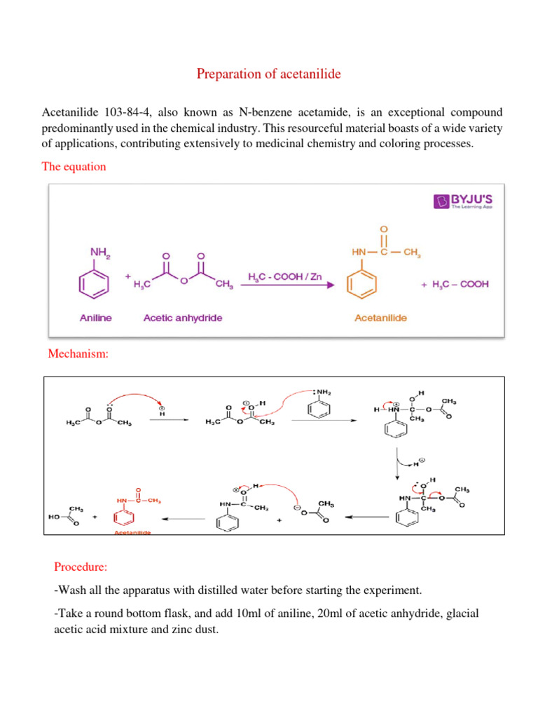 Preparation of Acetanilide | PDF