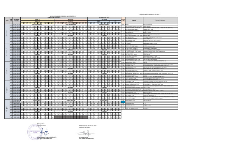 Jadwal Pelajaran Tahun Pelajaran 2023-2024 Revisi Ok | PDF