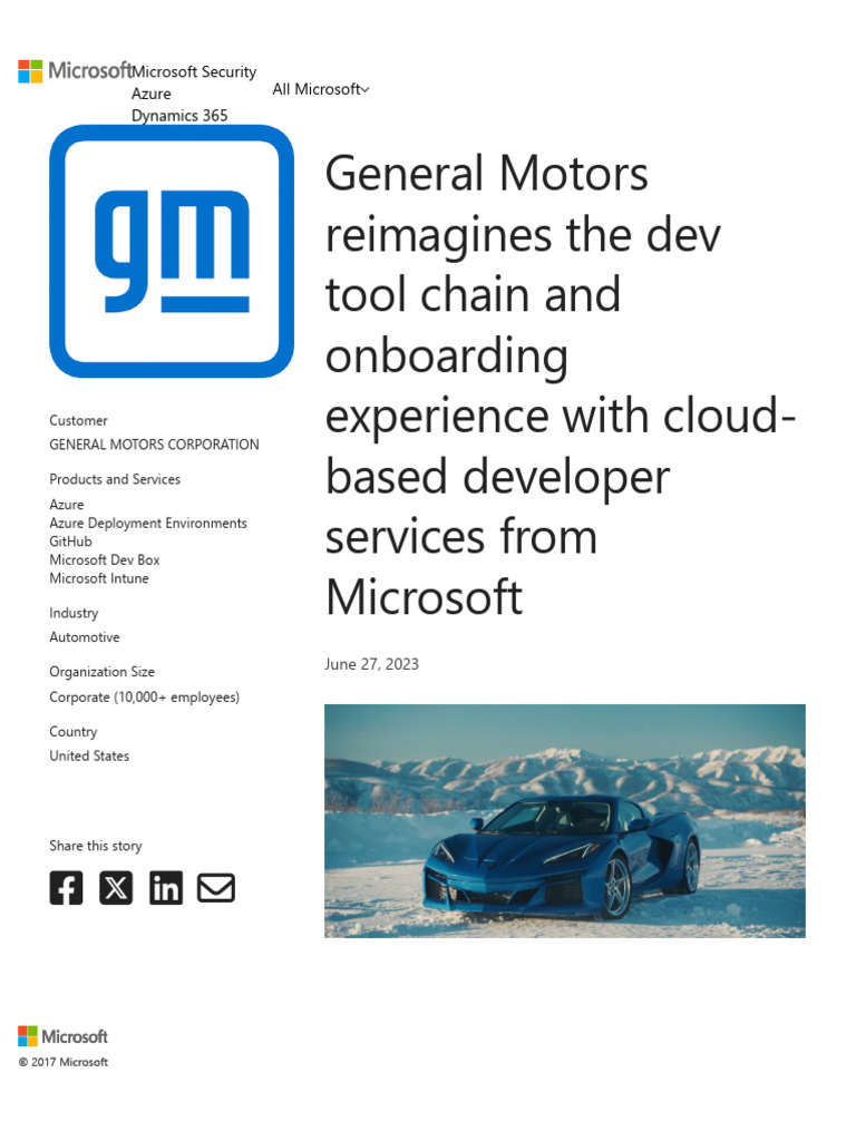 Microsoft Customer Story-General Motors Reimagines The Dev Tool Chain ...