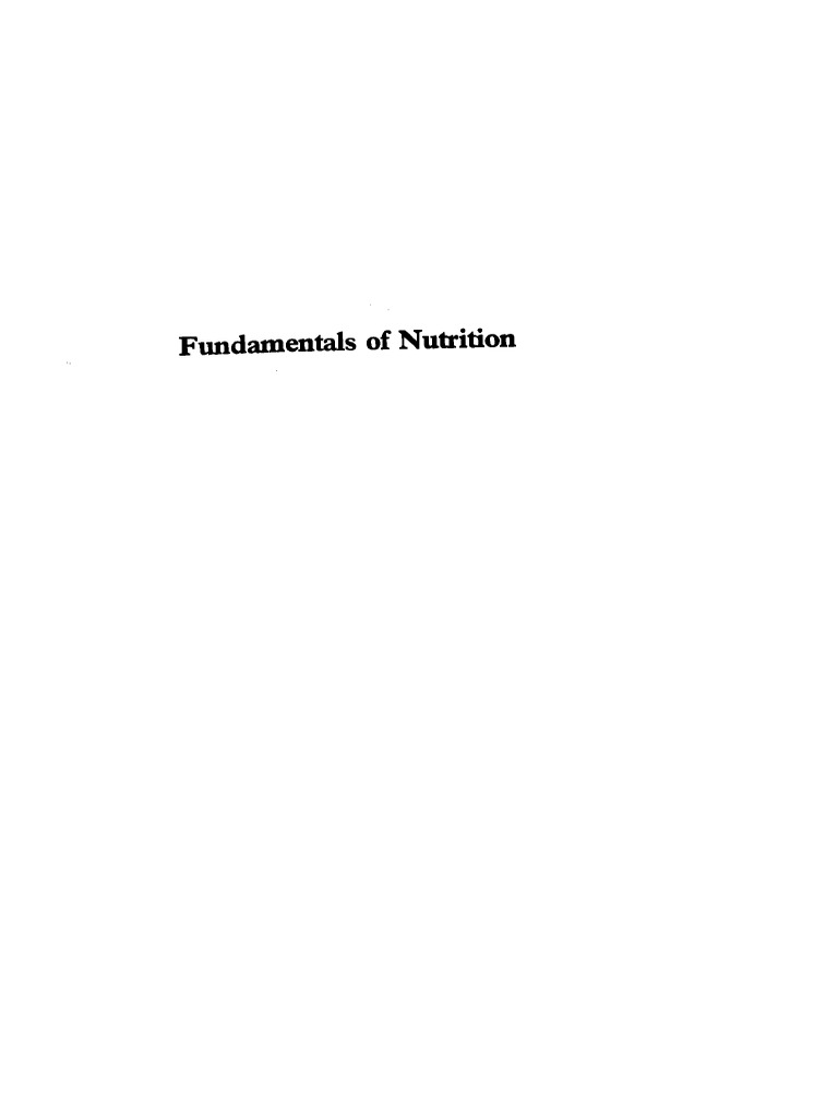 Fundamentals of Nutrition | PDF | Nutrients | Dna