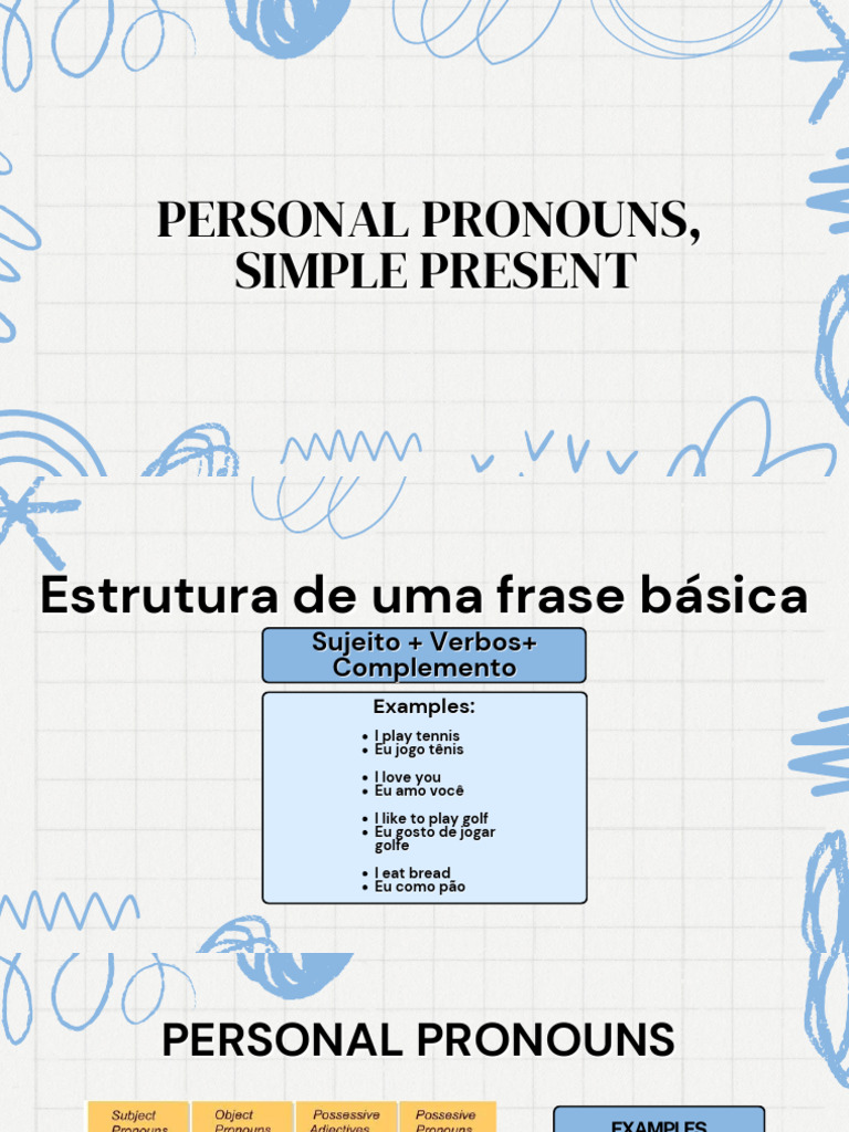 Pronomes Pessoais e Presente Simples | PDF