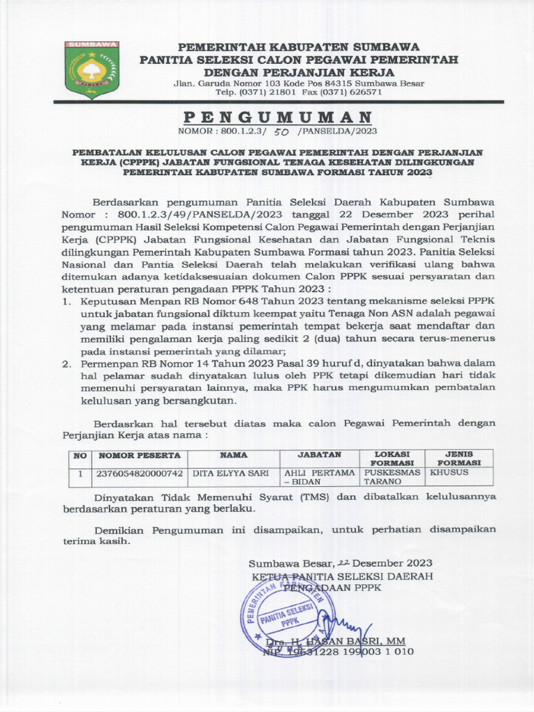 Pembatalan Kelulusan | PDF