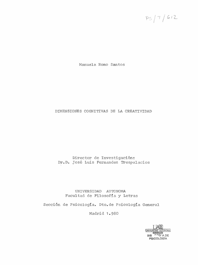 Dimensiones Cognitivas de la Creatividad | PDF | Inteligencia | Creatividad