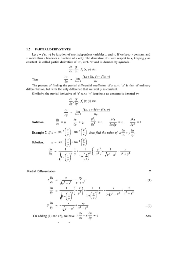 Partial Derivative | PDF