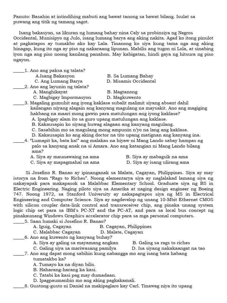 Filipino q2 Reviewer | PDF