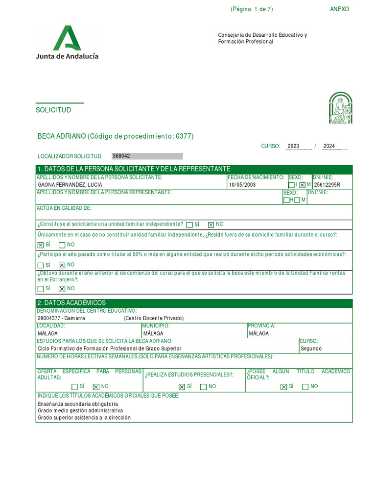 Solicit Ud Beca 368042 | PDF | Desarrollo profesional