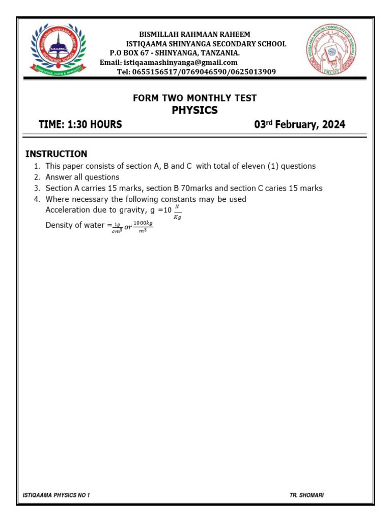 Physics - 2 | PDF | Buoyancy | Force