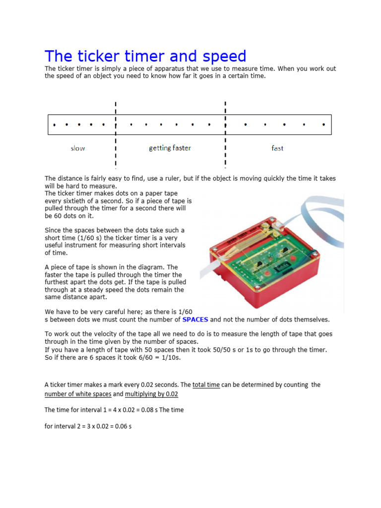 Spark Tape Lab | PDF | Velocity | Speed