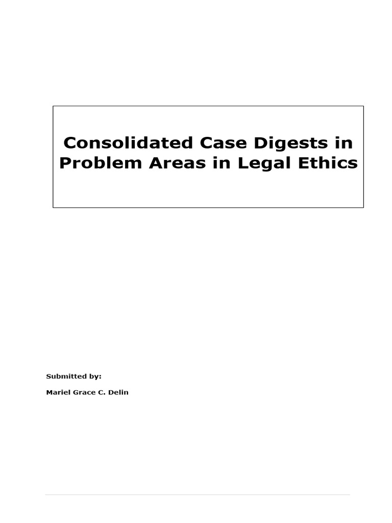 Consolidated Case Digests in PALE (DELIN) | PDF | Lawyer | Privacy