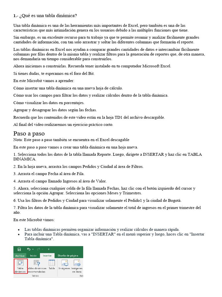 M4 - Tablas Dinámicas | PDF | Microsoft Excel | Hoja de cálculo