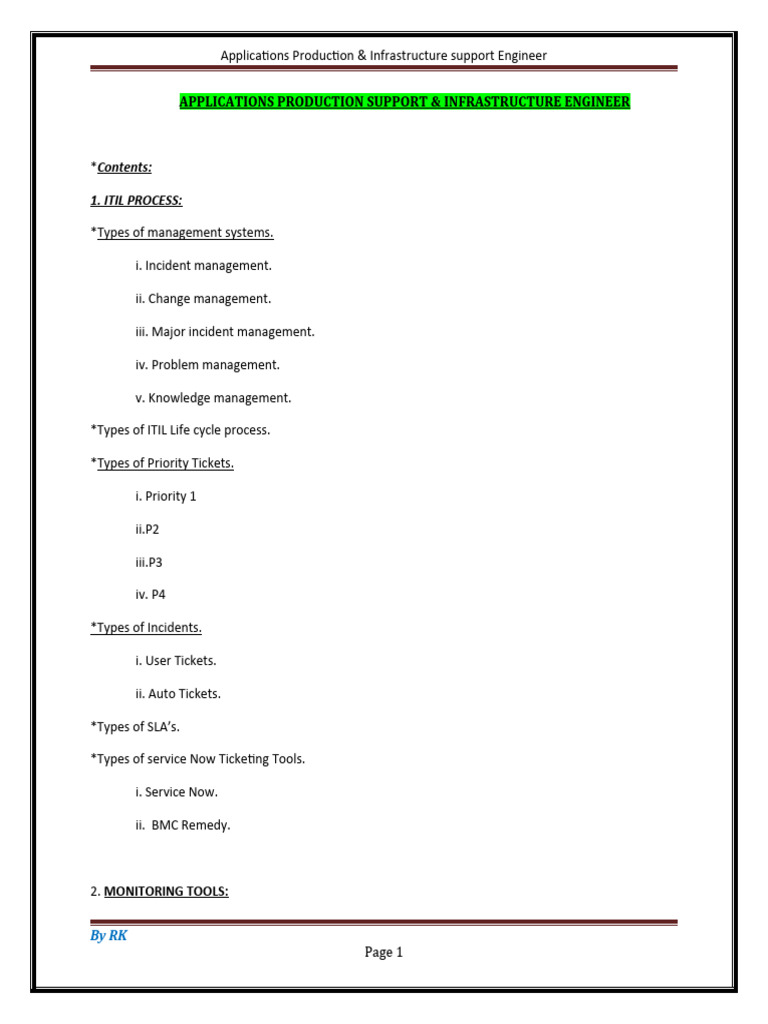 Apps & Infra Support Document New | PDF | File System | Operating System
