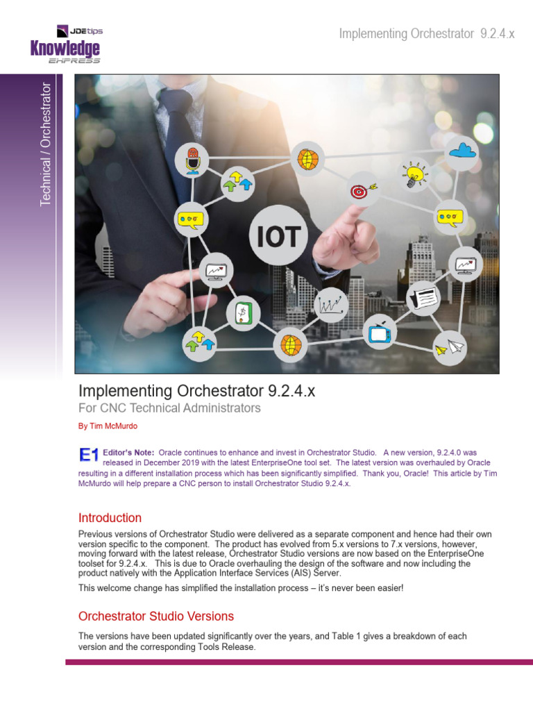 JDEtips Article Implementing Orchestrator 683 | PDF | Networking | Web Server