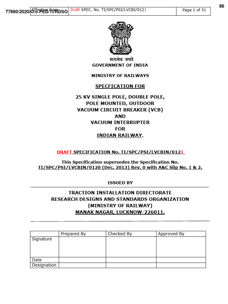 Draft Spect No. TI-SPC-PSI-LVCBIN-0121 | PDF | Technology & Engineering