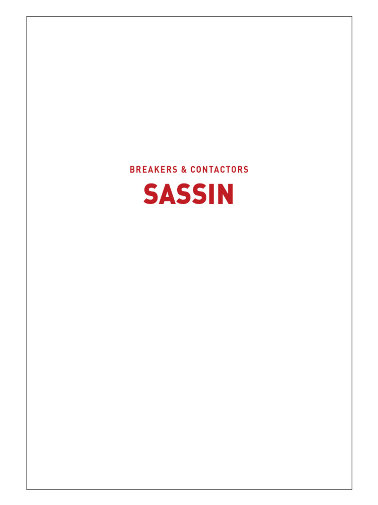 Catalogo SASSIN Breakers | PDF