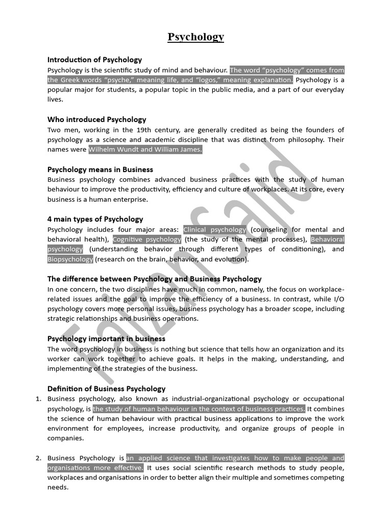 Business Psychology | PDF | Psychology | Industrial And Organizational ...
