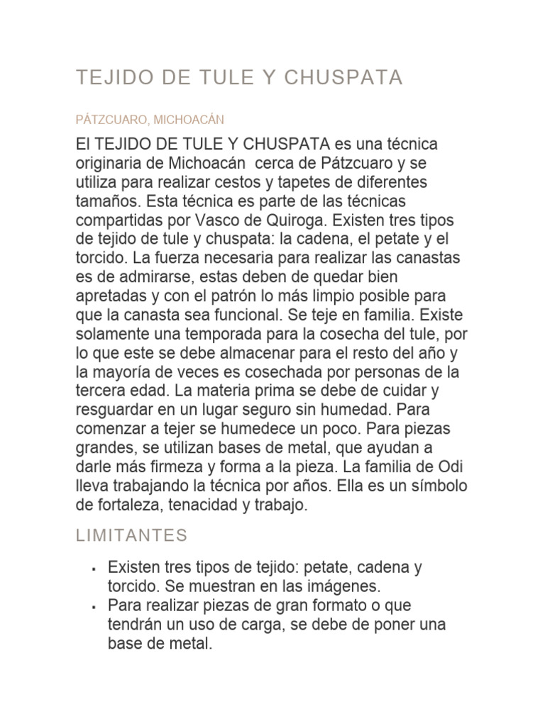 Tejido de Tule y Chuspata | PDF | Reciclaje | Materiales
