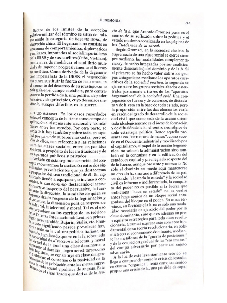 Hegemonía 3 Diccionario Bobbio | PDF
