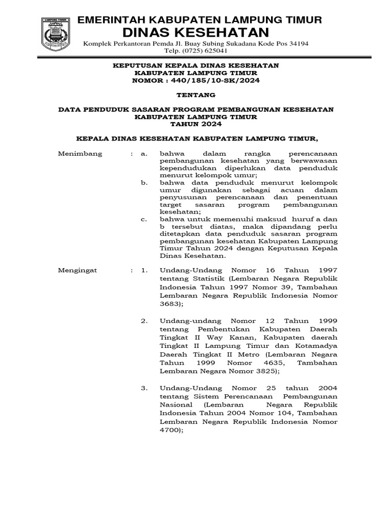 SK Sasaran Program Tahun 2024.edit | PDF