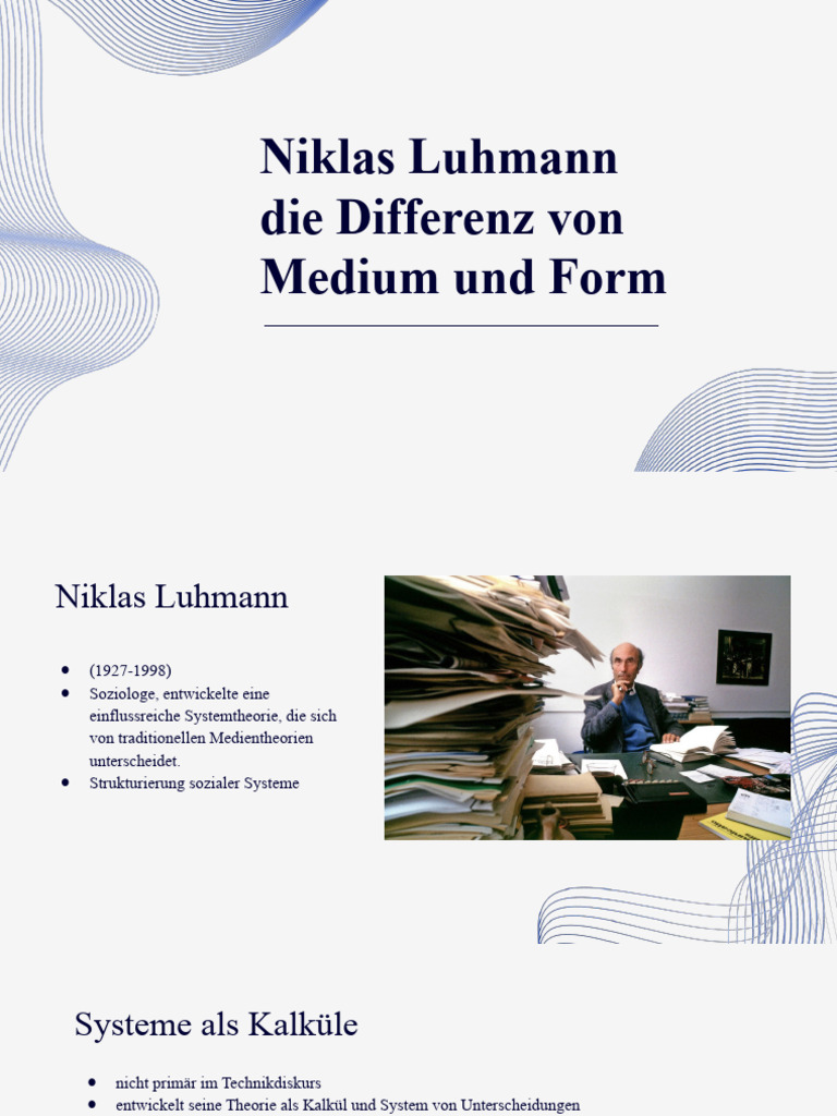 Niklas Luhmann Und Die Differenz Von Medium Und Form | PDF